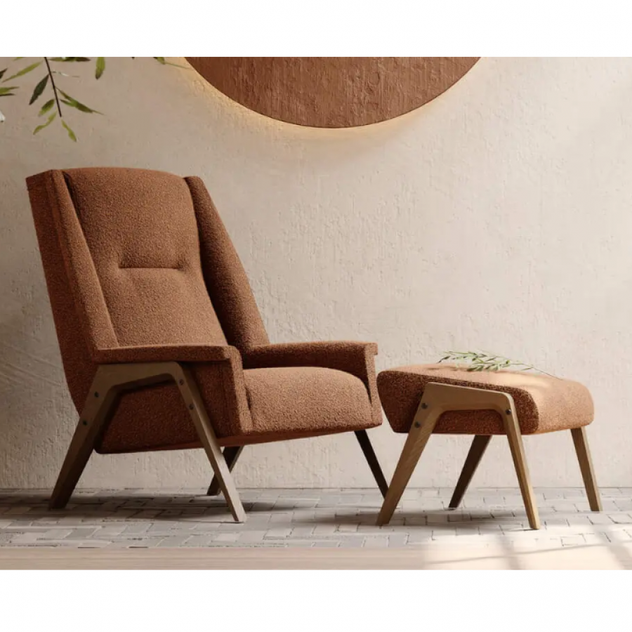 Domkapa armchair Greta High & footrest